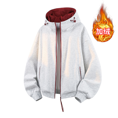 3312JR款【工厂直供】3D立体图新款爆款新图重磅加绒连帽开衫男女