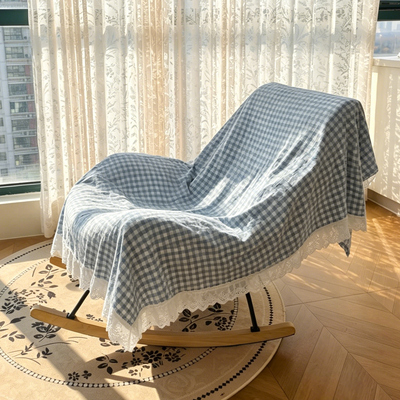 纯棉轻薄款摇摇椅盖布夏季毛毛虫布盖巾躺椅单人沙发坐垫不粘猫毛