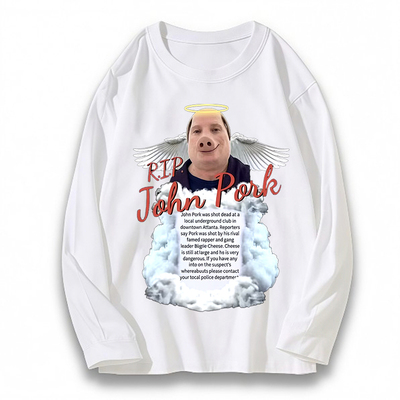 John Pork Is Calling T Shirt约翰·波克正在打电话趣味长袖上衣