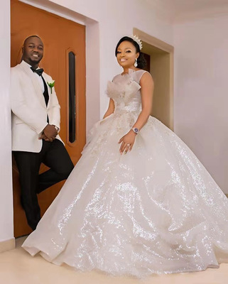 美人鱼婚纱配可拆卸火车加码婚纱 Custom Wedding Gown Bridal