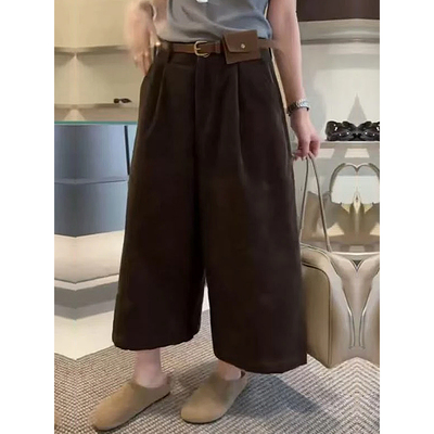美式复古灯芯绒阔腿裤女秋冬新款