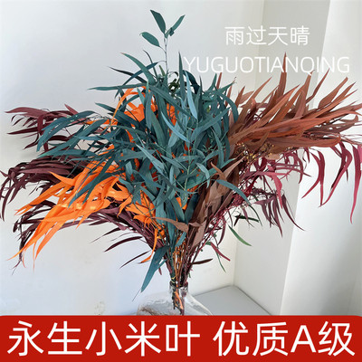 雨过天晴小米果叶永生花瓶插花