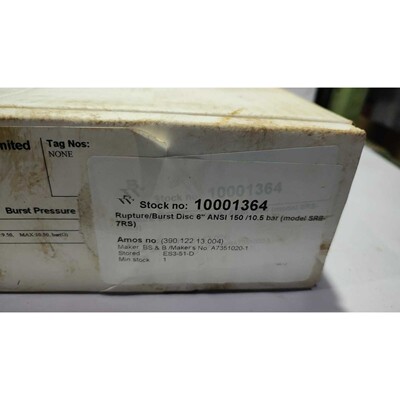 BS&B A7351020-2 Rupture éclatement Disque Skr Taille 6”/ D