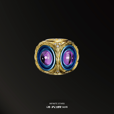 无垠垠灵隔珠925银22K金可旋转