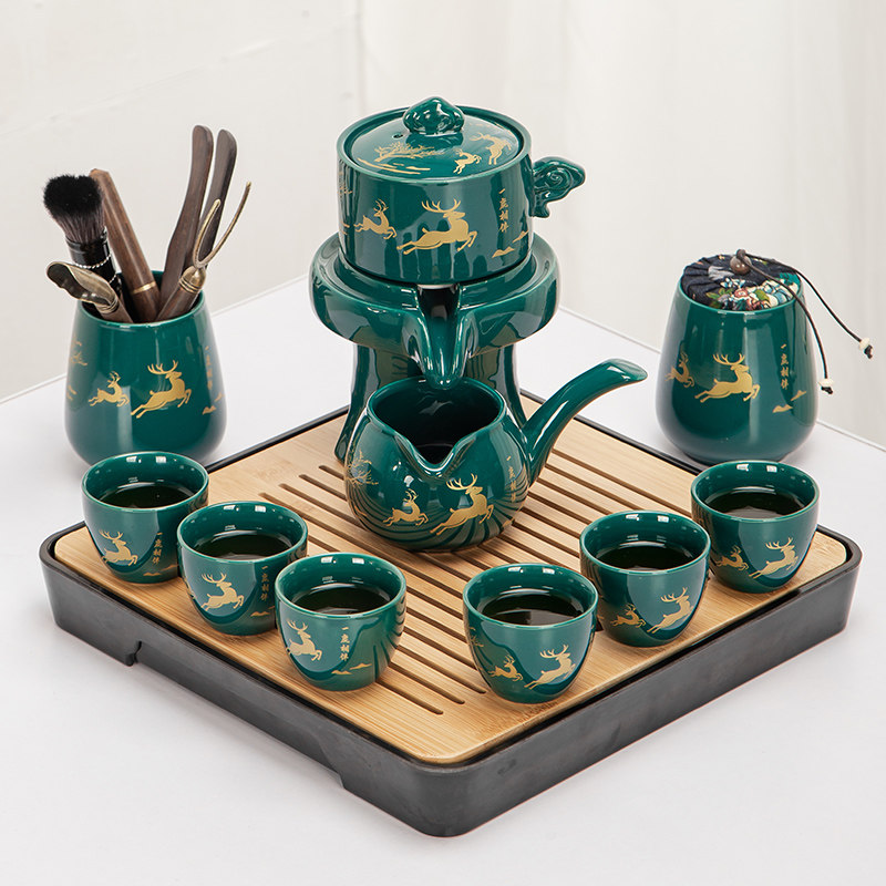 懒茶具客厅喝茶泡茶壶功夫茶杯石磨半全自动冲茶器