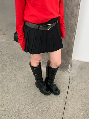 2025早秋新款waitmore韩系百搭百褶裙(不含腰带)