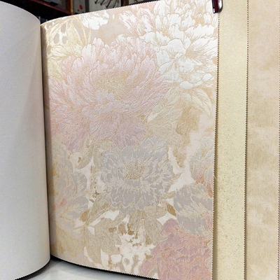 公主房奶油风高奢田园牡丹花墙布