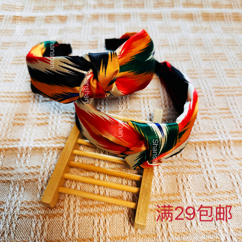 新疆特色纯手工艾德莱斯发箍凹造型神器高品质小礼品民族风气质款