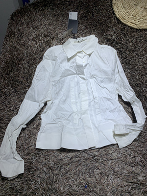 Eva Ouxiu/伊华·欧秀专柜撤柜白色衬衣小衫宽松春季长袖上衣c11