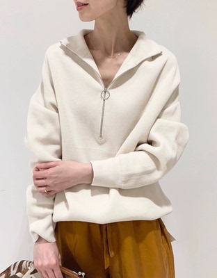 复古运动风偏长强捻棉半拉链设计