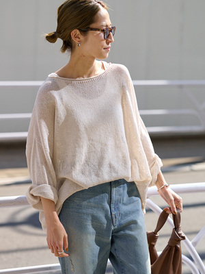 气质百搭套头款长袖和纸纤维混纺