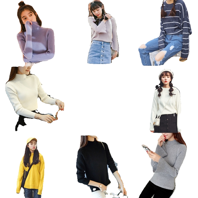 秋冬季时尚圆领长袖毛衣特价清仓