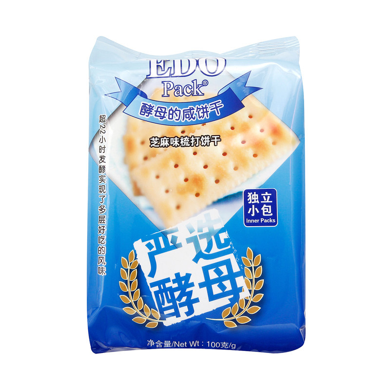 EDO Pack芝麻味苏打饼干 100g/包_虎窝淘