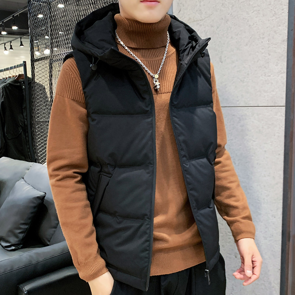 2026年羽绒服马甲男休闲百搭连帽背心短款九成品翻新定制加工坎肩