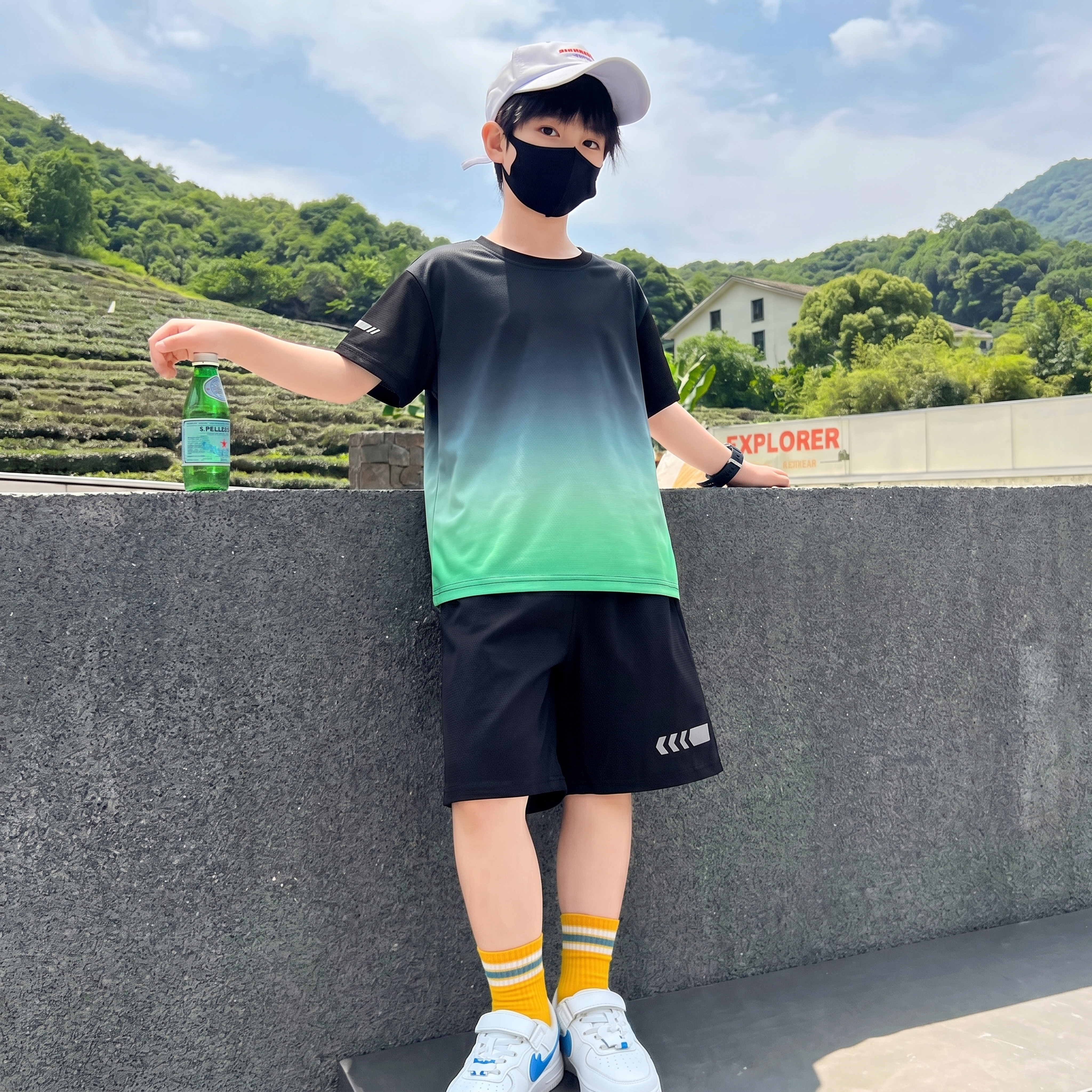 男童夏季套装2026新款儿童短袖夏装运动中大童衣服网红帅气童装潮