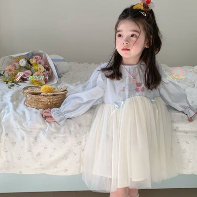 90-130女童拼接连衣裙纱裙