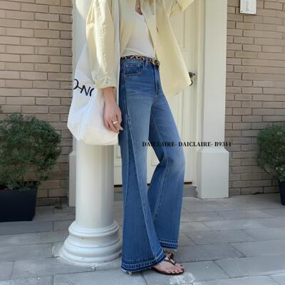 代嘉儿B9311毛晓彤同款微喇牛仔裤女2026春款显瘦高腰无弹拖地裤