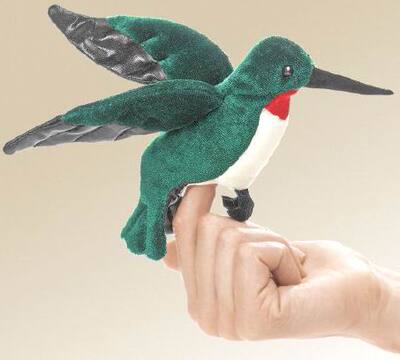 （代购）美国folkmanis仿真蜂鸟hummingbird毛绒玩具公仔指偶