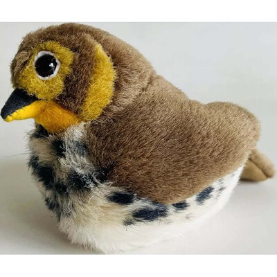 （代购）美国wild republic仿真画眉歌鸫song thrush毛绒玩具公仔