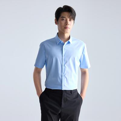 A5XZC0013S 0014 0013利家男装夏季休闲短袖翻领衬衫修身版