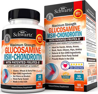 美国代购Glucosamine Chondroitin MSM Turmeric for Hip, Joint