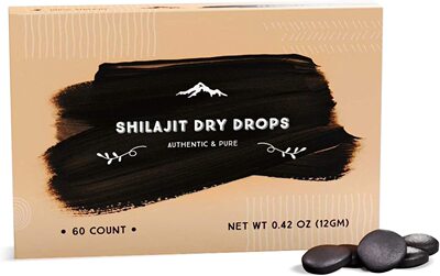 美国代购Shilajit Dry Drops - 60 Counts, Rich in Naturall Ful
