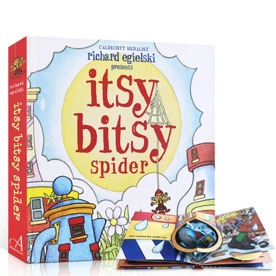 英文原版Itsy Bitsy Spider POP-UP立体书拉页式玩具书小小蜘蛛 幼儿启蒙观察想象力训练童话故事绘本趣味英语阅读机关图画书