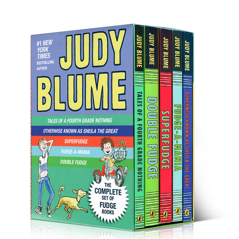 Judy Blume's Fudge Box Set 5本朱迪布鲁姆幽默成长小说系列儿童读物章节桥梁书纽约时报畅销儿童小说_虎窝淘