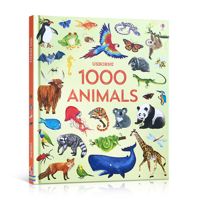 Usborne 出版1000 Animals 1000种动物 精装大开书 儿童启蒙早教益智科普百科课外读物书 单词知识认知进口英文原版绘本2-6岁