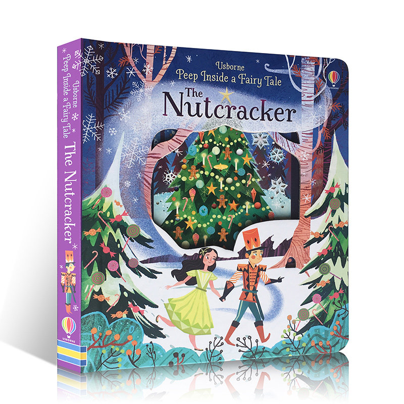 英文原版洞洞翻翻书Usborne Peep Inside a Fairy Tale The Nutcracker偷偷看童话系列胡挑夹子幼儿故事精装绘本启蒙图画纸板书_虎窝淘