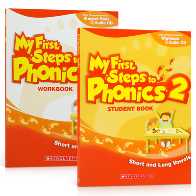 扫码听音频My First Steps to Phonics Student Book 2 迈向拼读第一步 4-8岁儿童宝宝语感培养自然拼读英文学习教辅Scholastic