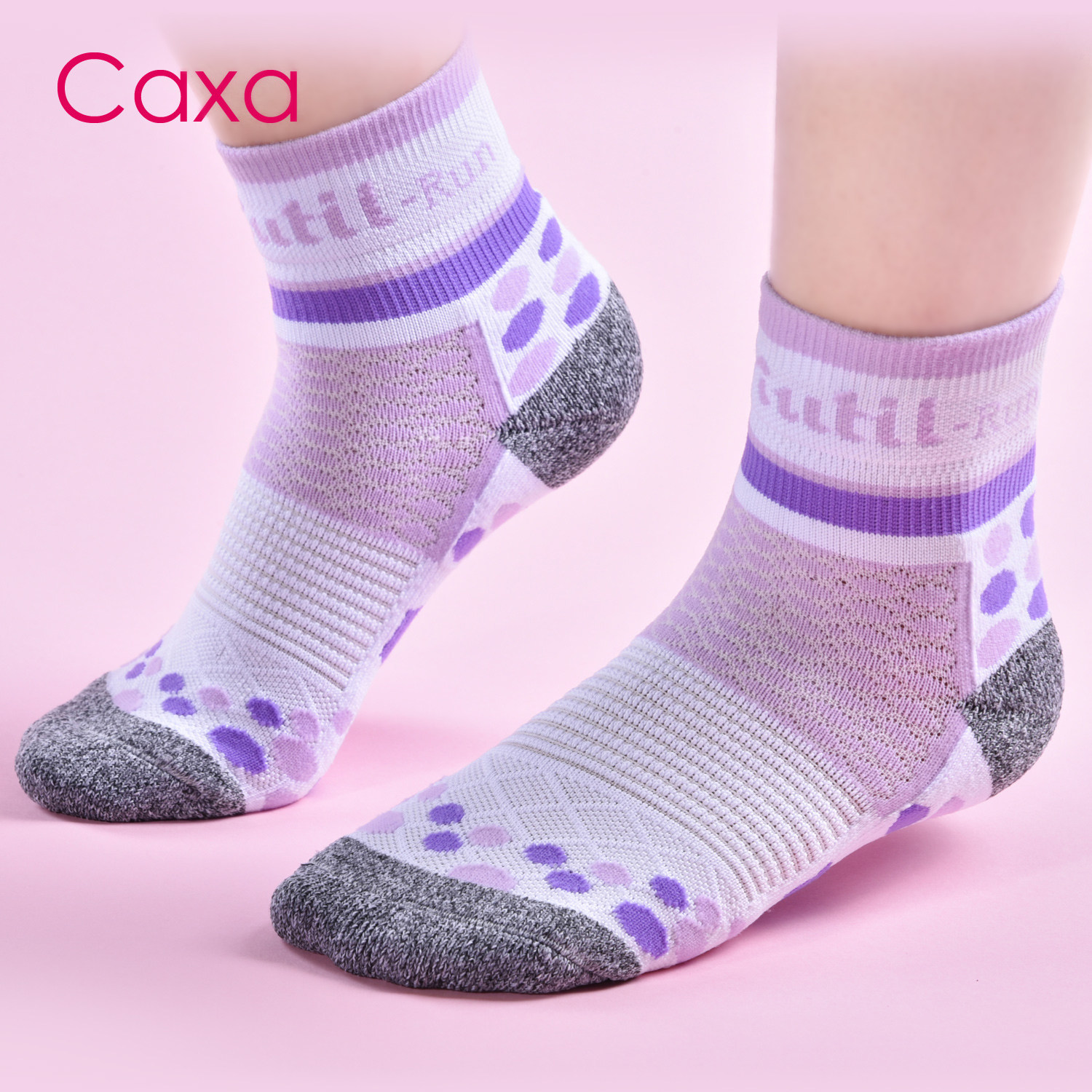 CAXA女款马拉松跑步袜训练运动袜速干袜快干袜骑行袜徒步袜休闲袜