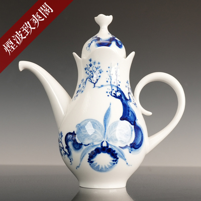 水墨兰花摩卡壶咖啡壶