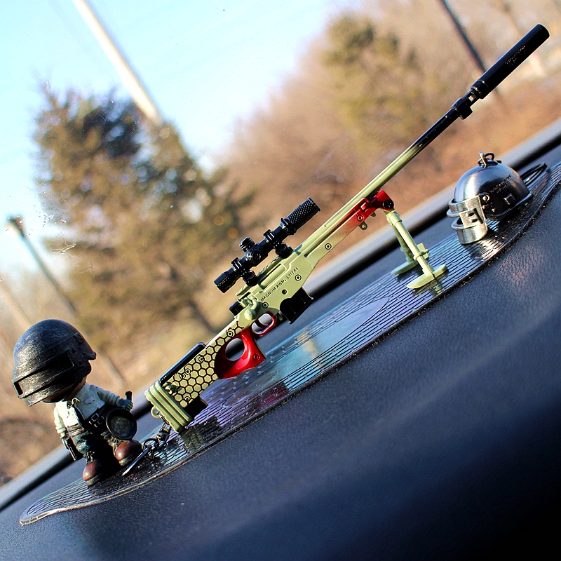 车载摆件AWM狙击枪合金模型军人吃鸡游戏绝地求生车内中控台饰品_虎窝淘