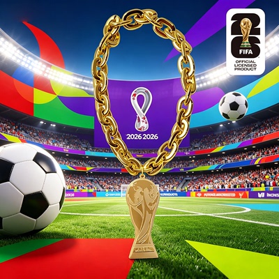 【测试】2026美加墨世界杯FIFA官方授权世界杯周边2D金杯项链