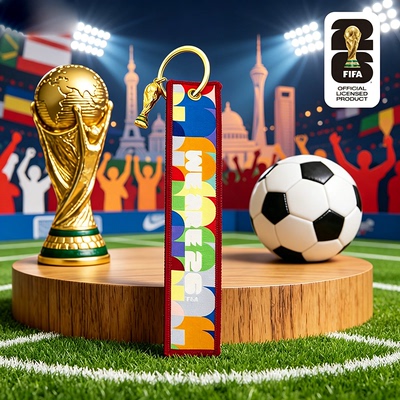 2026美加墨世界杯FIFA官方授权周边3D金杯织带钥匙链KC-0012
