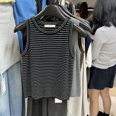 十三行ZR ROOM2025秋冬新款圆领纯色显瘦羊毛背心打底衫上衣25117