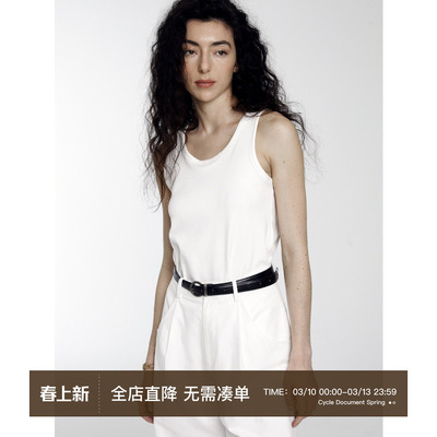 纯色百搭背心通勤无袖打底衫