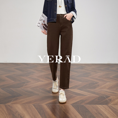 娅丽达棉弹哈伦裤女2025秋季新款休闲小个子九分直筒老爹萝卜裤子