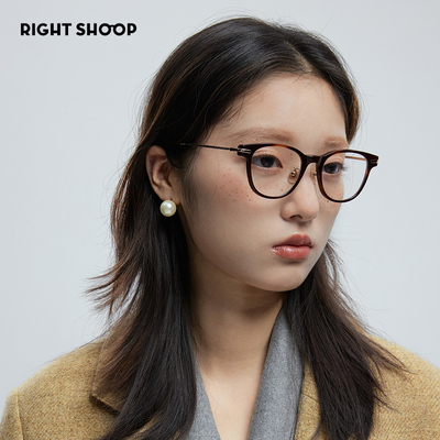 右店素颜微方框圆脸女显脸小大脸显瘦日系手工板材高度数眼镜框架