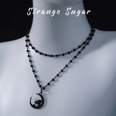 怪糖饰物集原创月亮珠链二层项链