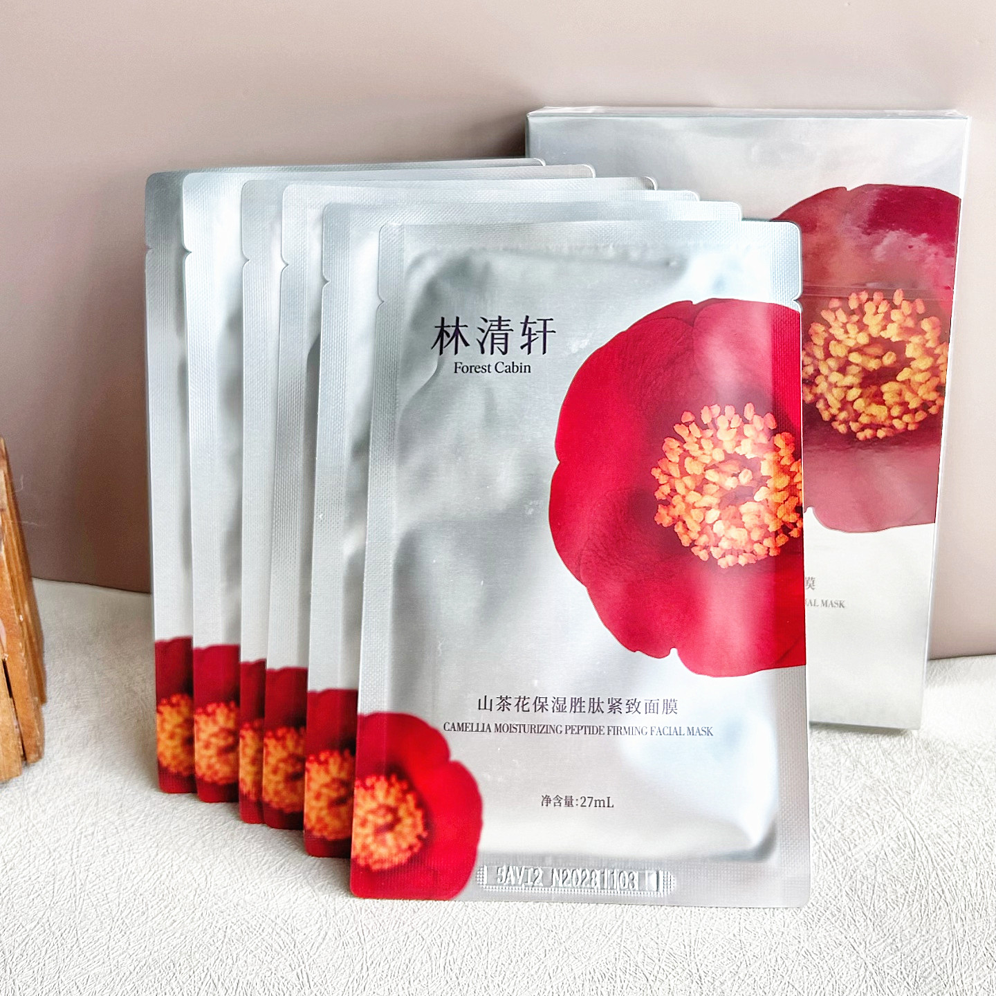林清轩山茶花保湿紧致面膜胜肽亢皱紧实淡化细纹补水保湿贴片面膜