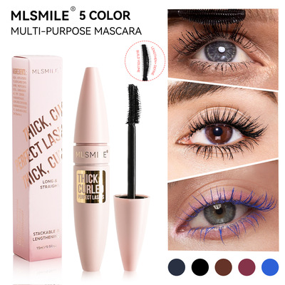 mlsmile跨境5色睫毛膏 浓密纤长卷翘防水不晕染立体mascara