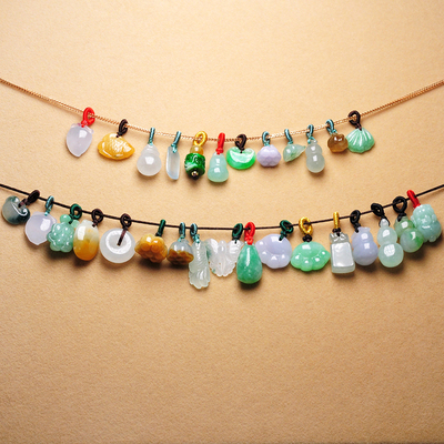 精品小滴溜翡翠精工雕刻冰种阳绿