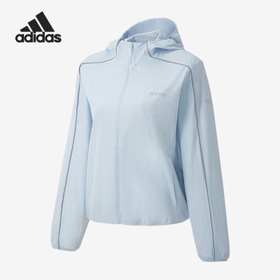Adidas/阿迪达斯正品春秋女士连帽经典透气拉链长袖夹克KQ5375
