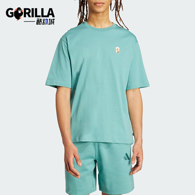 Adidas/阿迪达斯正品2025夏季款男士狗狗经典运动印花短袖JL9242