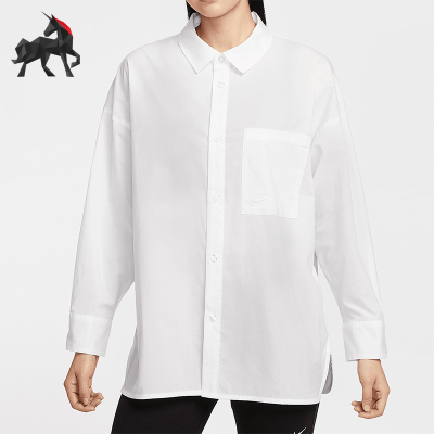 Nike/耐克正品2025夏季款女士透气经典简约薄款衬衫HJ0716-100
