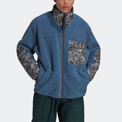 阿迪达斯男士立领仿羊羔绒外套