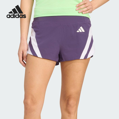 Adidas/阿迪达斯官方正品女士时尚修身字母系带运动短裤JY6993