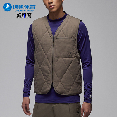Nike/耐克正品JORDAN男士休闲V领保暖刺绣运动棉马甲HQ8680-040